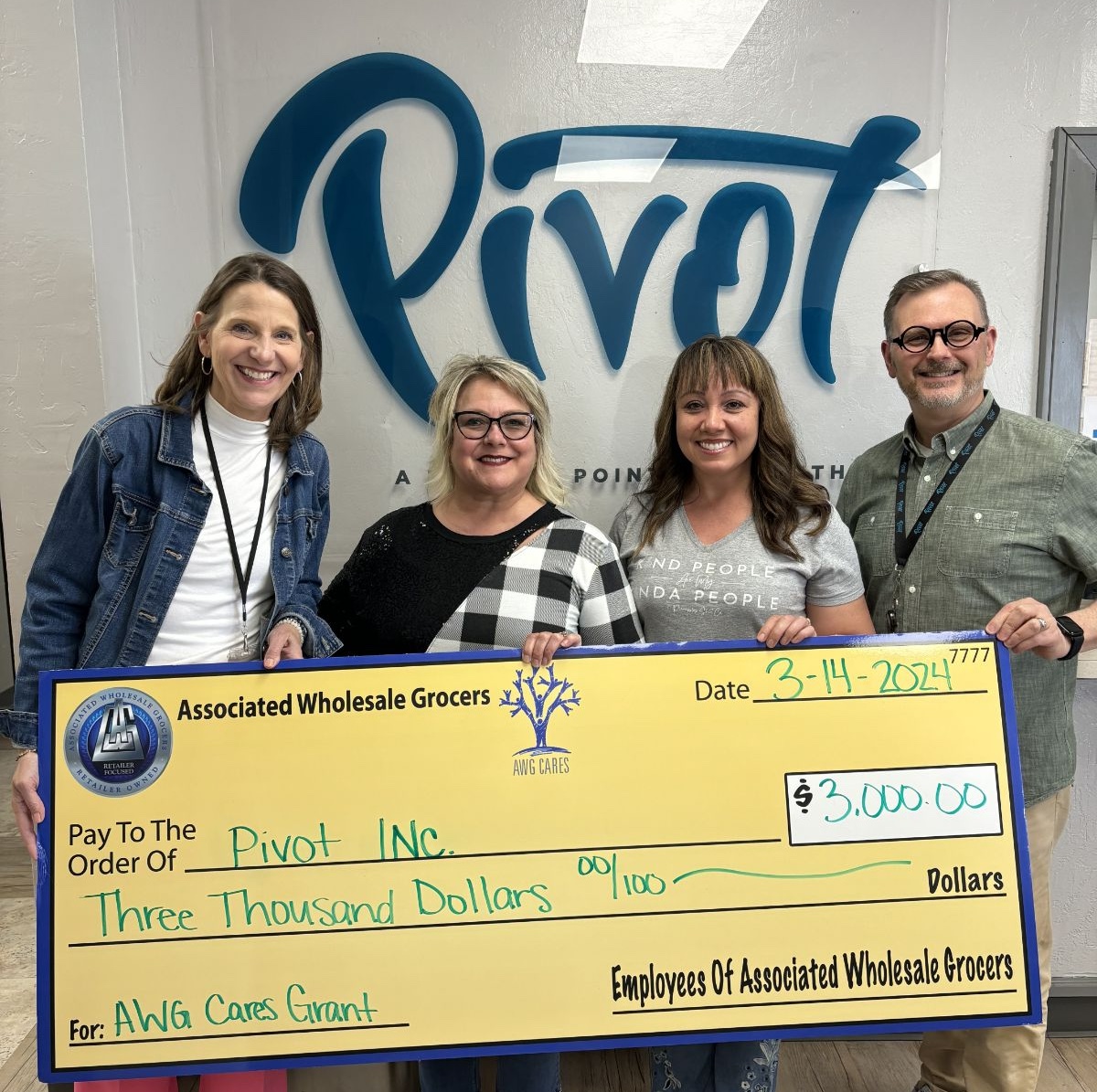 Pivot, Inc. Receives AWG Cares Award Grant - Associated Wholesale Grocers